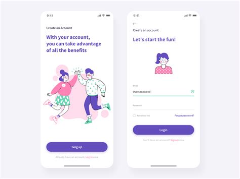 Create Account App Design Concept App Design Login Design Concept Design