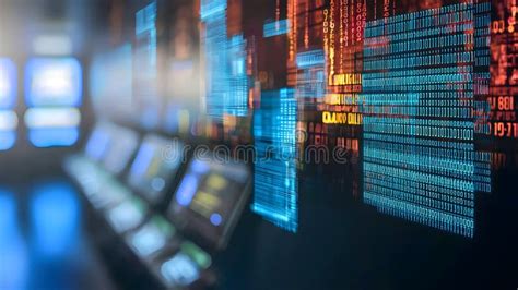 Futuristic Digital Data Interface With Binary Code Stock Illustration