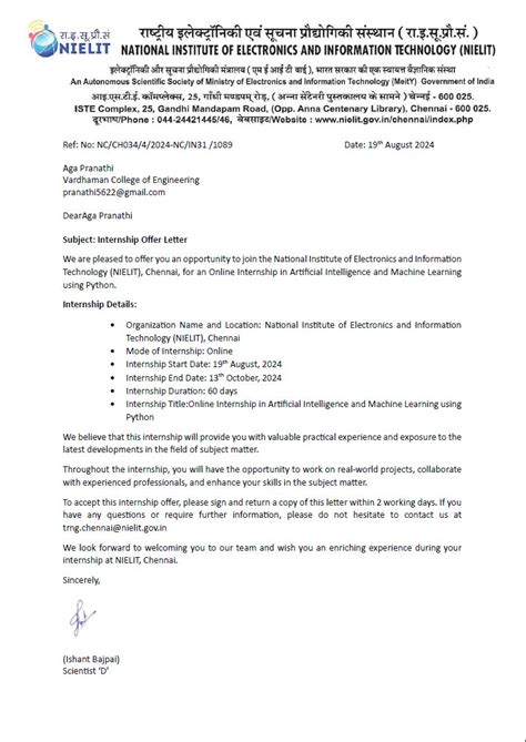 Aga Pranathi On Linkedin Internship Ai Ml Python Nielit