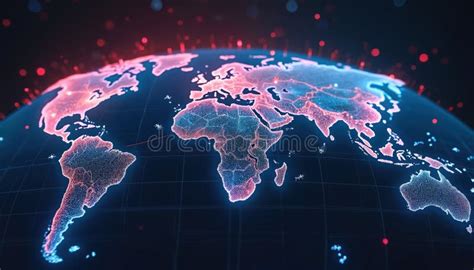Digital Illustration Of Global Interconnectedness Showing Continents