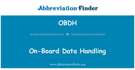 Obdh ย่อมาจาก การจัดการข้อมูลเหลือเฟือ On Board Data Handling