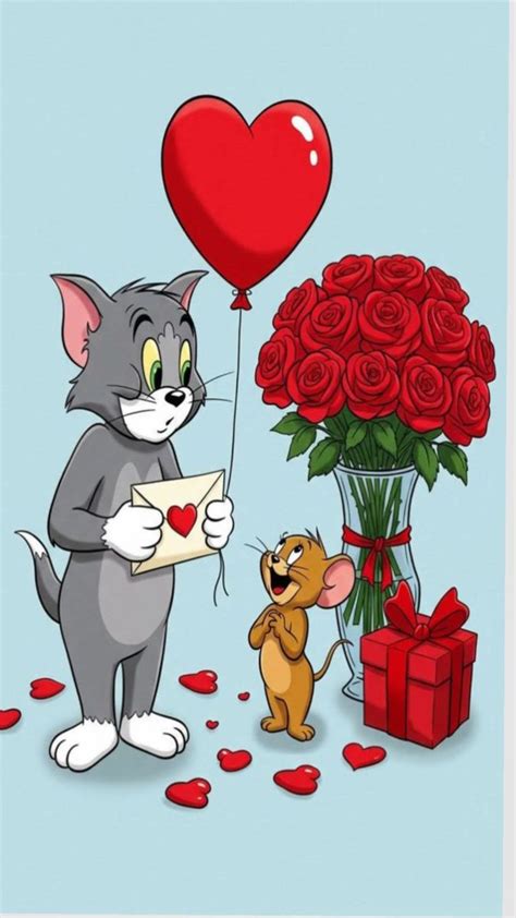 Tom And Jerry Wallpaper Valentines Day Jerry In Love Cartoon Tom And