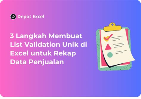 Langkah Membuat List Data Validation Excel Untuk Rekap Data Penjualan Depot Excel