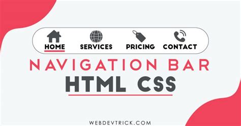 Html Css Navigation Bar With Mouse Hover Effect Simple Navbar
