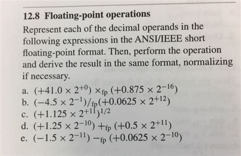 solved 12 8 floating point operations represent each of the