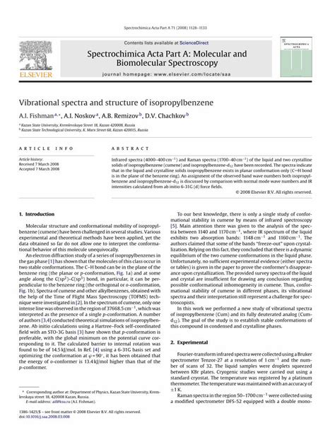Pdf Vibrational Spectra And Structure Of Isopropylbenzene Dokumen Tips