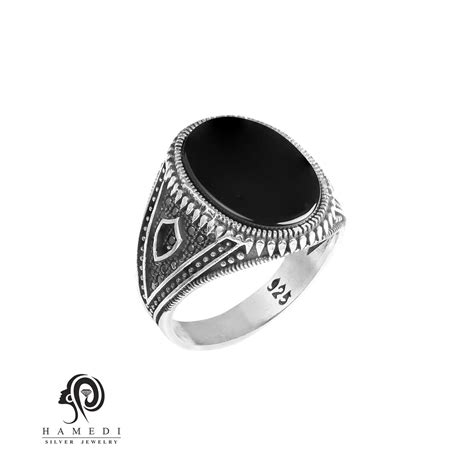 انگشتر نقره مردانه ترک سیاه قلم مدل Rem R133 نقره حامدی