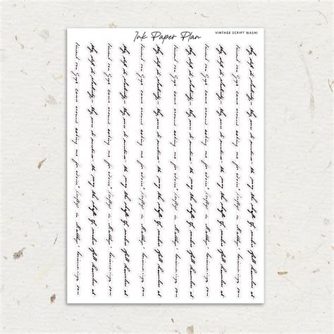 Vintage Script Foiled Washi Ink Paper Plan