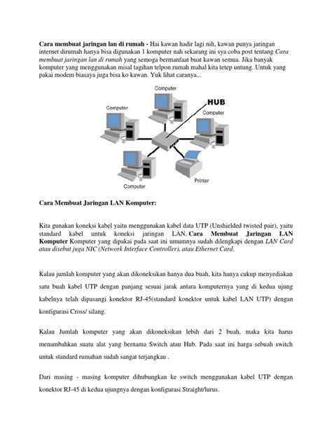 Cara Membuat Jaringan Lan Di Rumah Pdf Komputer