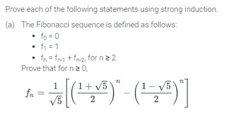 Solved Prove Each Of The Following Statements Using Strong