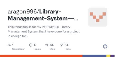 GitHub Aragon Library Management System PHP MySql This Repository Is For My PHP MySQL