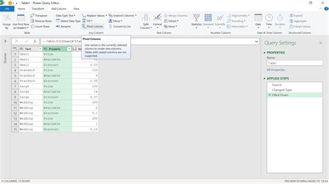 Power Query Pivot Problems