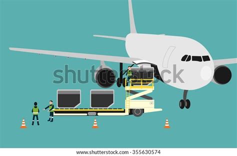 Graphic Airplane Cargo Loading Stock Vector Royalty Free Shutterstock