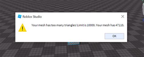 How Can I Fix The Your Mesh Has To Many Triangles Error Building