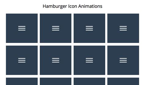 12 Hamburger Icon Animations Ux User Experience Jquery Animation