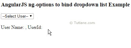 Angularjs Ng Options To Bind Dropdown List With Array List Example Tutlane
