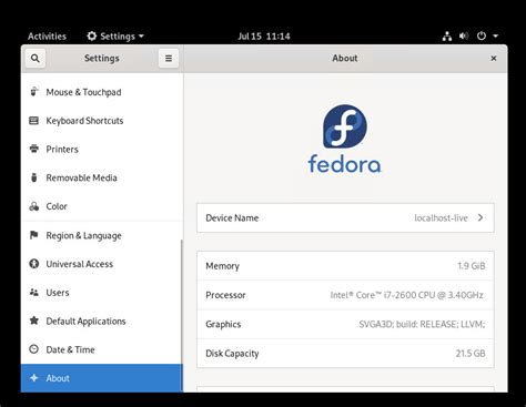 سیستم عامل لینوکس فدورا و نسخه لایو Fedora Workstation 36