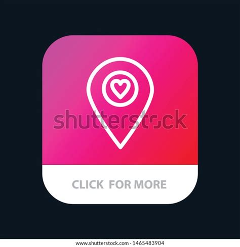 Heart Location Map Pointer Mobile App Stock Vector Royalty Free