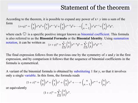 The Binomial Theorem Ppt