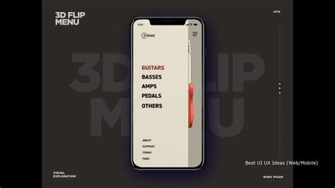 3d graphic in mobile ui 3d flip menu best ui ux design ideas web