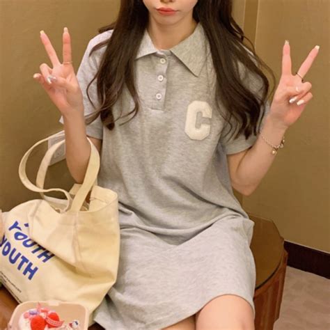 3color 학생룩 큐티룩 여름 편한룩 데일리룩 러블리 폴로 카라 반팔 반소매 미니 숏 원피스