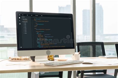 Software Development Programming On Computer Screen For Modish Application Stock Image Image
