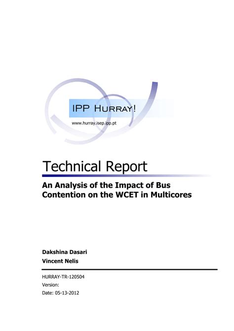 Pdf An Analysis Of The Impact Of Bus Contention On The Wcet In Multicores