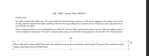 Solved Introduction You Will Be Writing Another Sql Script