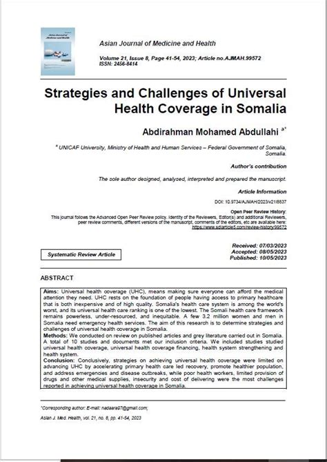 Abdirahman Mohamed Abdullahi On Linkedin I Am Pleased To Share My Newly Published Article