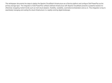 Conclusion Dell Powerflex Integration With Apache Cloudstack Dell
