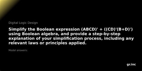 Simplify The Boolean Expression Abcd Cd General Reasoning