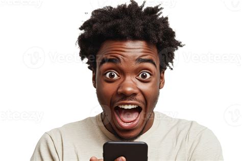 Excitement While Using A Smartphone At Home 56680250 Png