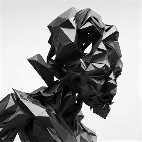 Premium Photo Abstract 3d Rendering Deformed Black Figure Isolated On A White Background