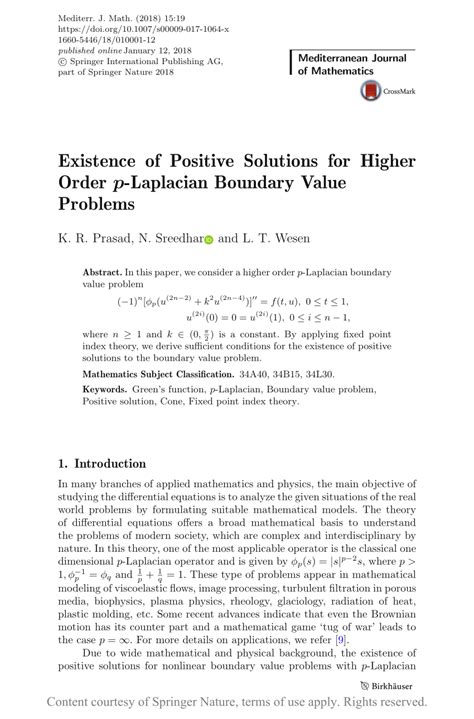 Existence Of Positive Solutions For Higher Order P Laplacian Boundary