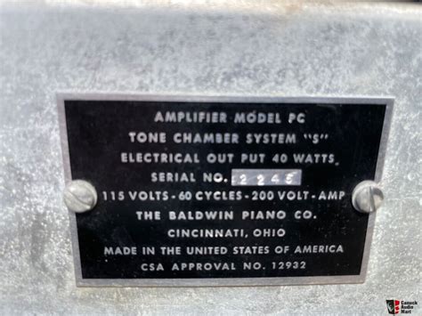 Baldwin Model Pc Mono Tube Amplifier Photo 3967251 Uk Audio Mart