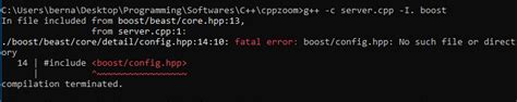 Fatal Error Boost Config Hpp No Such File Or Directory Issue Boostorg Beast Github