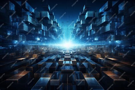 Premium Photo Virtual Vault Geometric Techscape