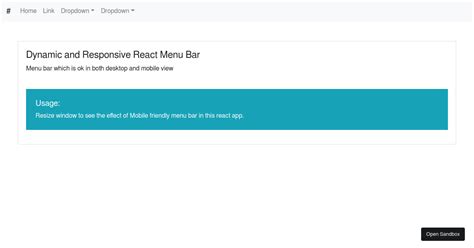 Responsive Mobile And Desktop Menu Example In React Forked Codesandbox