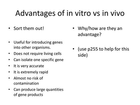 Ppt Advantages Of In Vitro Vs In Vivo Powerpoint Presentation Free