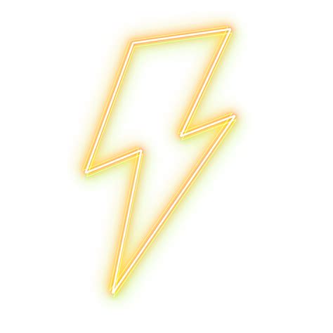 Retro 90s Neon Lightning Shape Element 25273515 Png