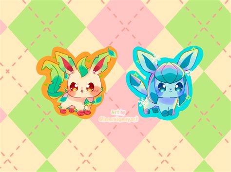 Anime Eeveelution Vinyl Sticker Leafeon Glaceon Sticker Etsy