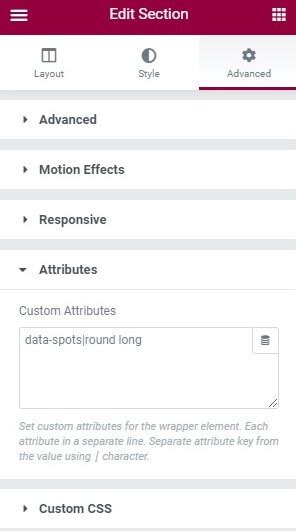 Custom Attributes Elementor