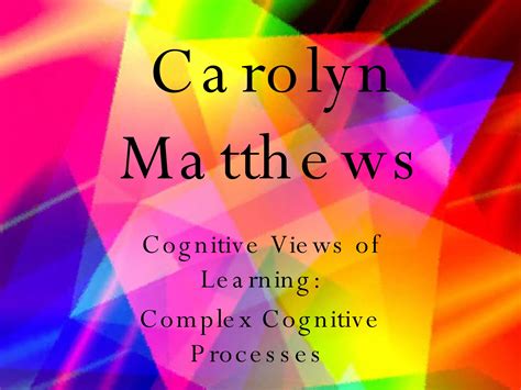 Module Cognitive Views Of Learning PPT Education
