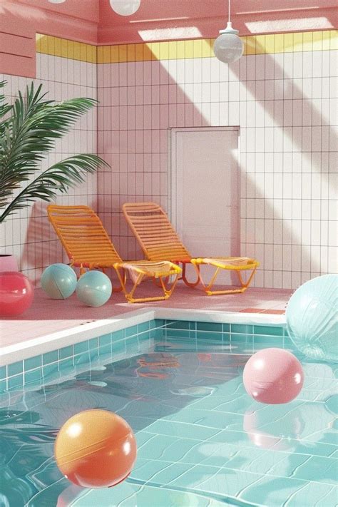 Lexa Pix On Instagram Pastel Pool Vibes With Retro Lounge Chairs And