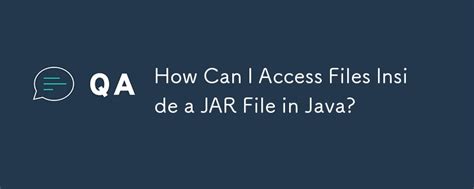 如何在 java 中存取 jar 檔案內的檔案？ java教程 php中文網