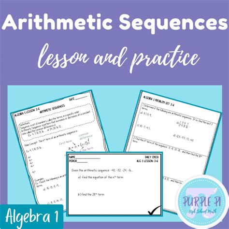 Arithmetic Sequences Notespracticeexit Ticket By Purple Pi Tpt