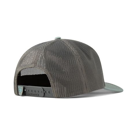 Mens American Original Patch Mesh Blue Grey Snap Back Cap Ariat New