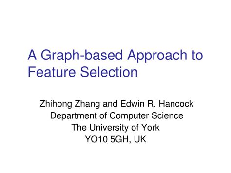 Pdf A Graph Based Approach To Feature Selection