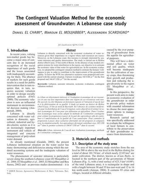 Pdf The Contingent Valuation Method For The Economic Assessment Of