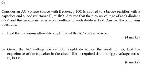 Solved Consider An AC Voltage Source With Frequency Hz Chegg